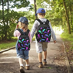 Sletend Toddler Backpack Colorful Bats Waterproof Mini Backpack Boys/Girls Cute Small Backpack Kindergarten Pre School Bags (S)