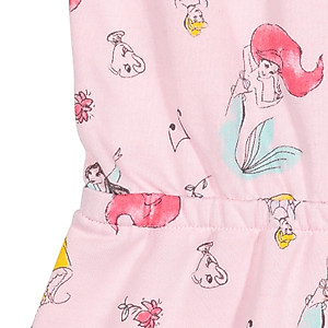 Disney Princess Mulan Belle Ariel Cinderella Little Girls Sleeveless Romper Pink 7-8