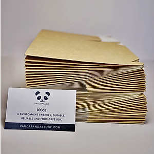 PandaPanda gable boxes (50 pcs) with handle (8.3 * 5.1 * 4.5 inches) for foods, gifts and party favors (100 oz) environment friendly