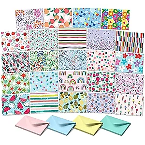 S&O Blank Cards for All Occasions in One Box Set - Blank Notecards with Envelopes for Handwritten Messages - All Occasion Cards Assortment Box with Envelopes - 24 Vibrant Notecards and Envelopes Set