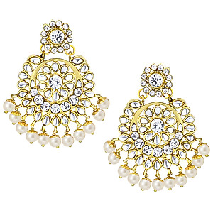 Aheli Elegant Wedding Party Wear Faux Kundan Studded Short Necklace Earrings with Maang Tikka Set Indian Ethnic Bollywood Fashion Jewelry for Women