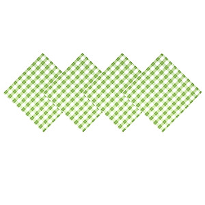 Home Bargains Plus Country Rustic Buffalo Green Plaid Bundle Including Table Runner, Placemats, and Napkins