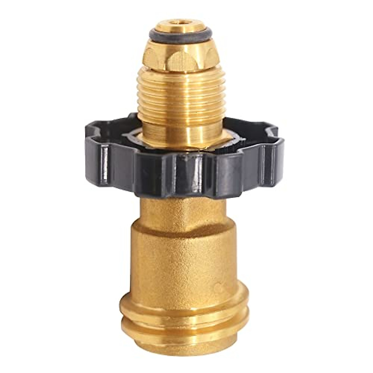 Uenede Brass Propane Tank Adapter with Wrench Converts POL LP Tank Service Valve to QCC1/Type1 Hose or Regualtor Old to New Type Connection