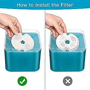 Cepheus Cat Water Fountain Replacement Filters, 8 Packs Pet Fountain Carbon Filters for Stainless Steel Cat Water Fountain, Automatic Pet Drinking Fountain