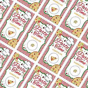 REWIDPARTY Pizza Party Scratch Off Game Cards（32 PCS） Wedding Bridal Baby Shower Scratch Off Cards Activity for Christmas Thanksgiving Raffle Tickets Family Holiday Games Supplies for Kids Adults