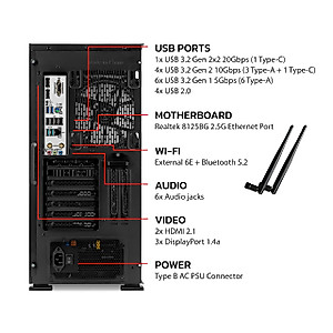 YEYIAN ODACHI Gaming Desktop Computer, AMD Ryzen 9 7900X3D, AMD RX7900 XTX, 32GB DDR5 6000MHz RAM, 1TB NVMe SSD, Liquid Cooler VR Ready Gaming PC, 850W PSU, USB-C 3.2, WiFi, Win 11 Home
