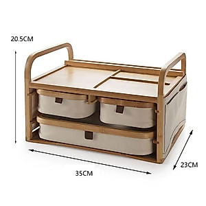 IRDFWH Desktop Drawer Multi-Layer Storage Box Cosmetics Sundries Storage Box Fabric Storage Box