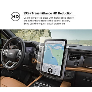 MBSIX Tempered Glass Screen Protector Compatiple with 2022 2023 Expedition 15.5 Inch Touch Screen,HD Clear,Scratch-Resistant,Anti Glare,Protecting Sync 4A 15.5 Inch Screen