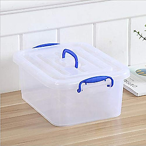 Morcte 8 Liter Clear Latching Box, Plastic Storage Bin with Handle, 2-Pack