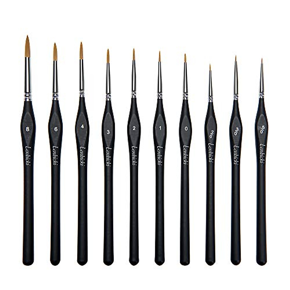 Micro Detail Paint Brush Set, 10pcs Small Miniature Fine Paint Brushes for Acrylic Painting, Miniature Detailing ,Figures, Models, Oil, Watercolor, Citadel Paint, Warhammer 40K&Line Drawing (Black)