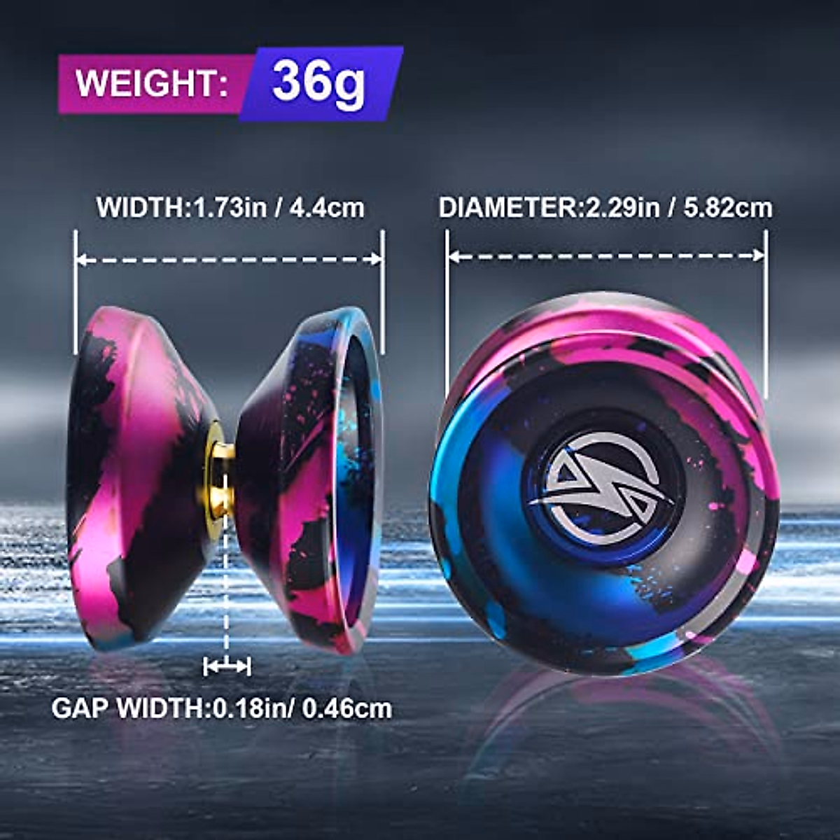 Responsive Yoyos Beginners Auto Return Yo Yo, Professional Alloy Aluminum Yoyo Ball Unresponsive Bearing for Beginner and Intermediate Yoyo Players for String Tricks, Glove and 5 Strings，SR-Y10