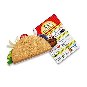 Melissa & Doug Fill & Fold Taco & Tortilla Set, 43 Pieces – Sliceable Wooden Mexican Play Food, Skillet, and More - FSC Certified