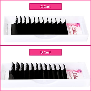 Eyelash Extensions D Curl 0.15mm Classic Lashes Extension 15-20mm Mixed Individual Lashes Silk Eyelash Extension Supplies Matte Black Single Eyelashes by FADVAN (0.15mm-D, 15-20mm Mix)
