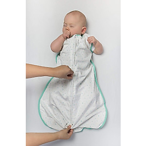 Amazing Baby Microfleece Sleeping Sack, Wearable Blanket with 2-Way Zipper, Use After Swaddle Transition, Playful Dots, SeaCrystal, Large 12-18 Month