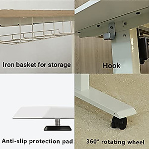 Barhoss Standing Desk Adjustable Height Desk,63x30Inches, Stand Up Desk Table for Home Office, Home Office Computer Desk,Memory Preset,Height adjustments from 28" to 46" White&Oak