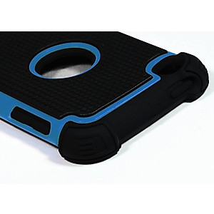 iPod Touch 4 Case, Bastex Hybrid Slim Fit Black Rubber Silicone Cover Hard Plastic Blue & Black Shock Case for Apple iPod Touch 4, 4th Generation