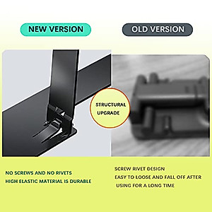 Ultra-Thin Metal Phone Stand Portable Universal Stays Stable Vertical and Horizontal Stand with Anti-Lost Dust Plug iPhone Lightning Port Dust Cover-Black