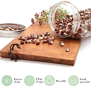 Lainrrew Plastic Storage Jars,6 Pack 47.5 OZ Large Capacity Containers Food Storage Containers Square Plastic Jars with Lids for Kitchen, Crafts, Stackable Food-Safe Storage, BPA-Free