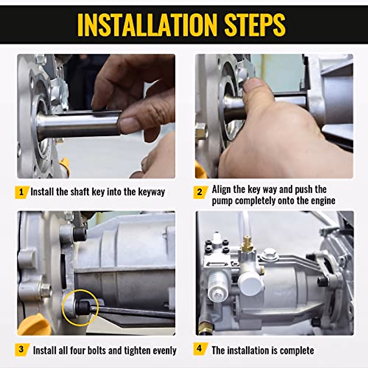 SurmountWay 3200PSI Pressure Washer Pump Horizontal 3/4" Shaft Replacement Power Washer Pump 2.4 GPM for 309515003,308418007, K2400HH (Horizontal)
