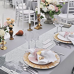 3 Packs 12 x 108 Inches Disco Party Table Runner Mirror Silver Foil Table Runner Glitter Table Cover Sparkle Sequin Tablecloth for 70s 80s Disco Dance Party Wedding Bachelorette Home Table Decorations