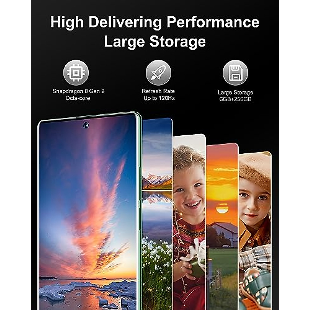 5G 4G Unlocked Cell Phones,6G+256GB Dual Sim Smartphone, C21 Unlocked Mobile Phone with 7.3inch Waterdrop Screen, Android Phone 24+64 MP | 7300mAh | Fingerprint Lock & Face ID | US Version (green)