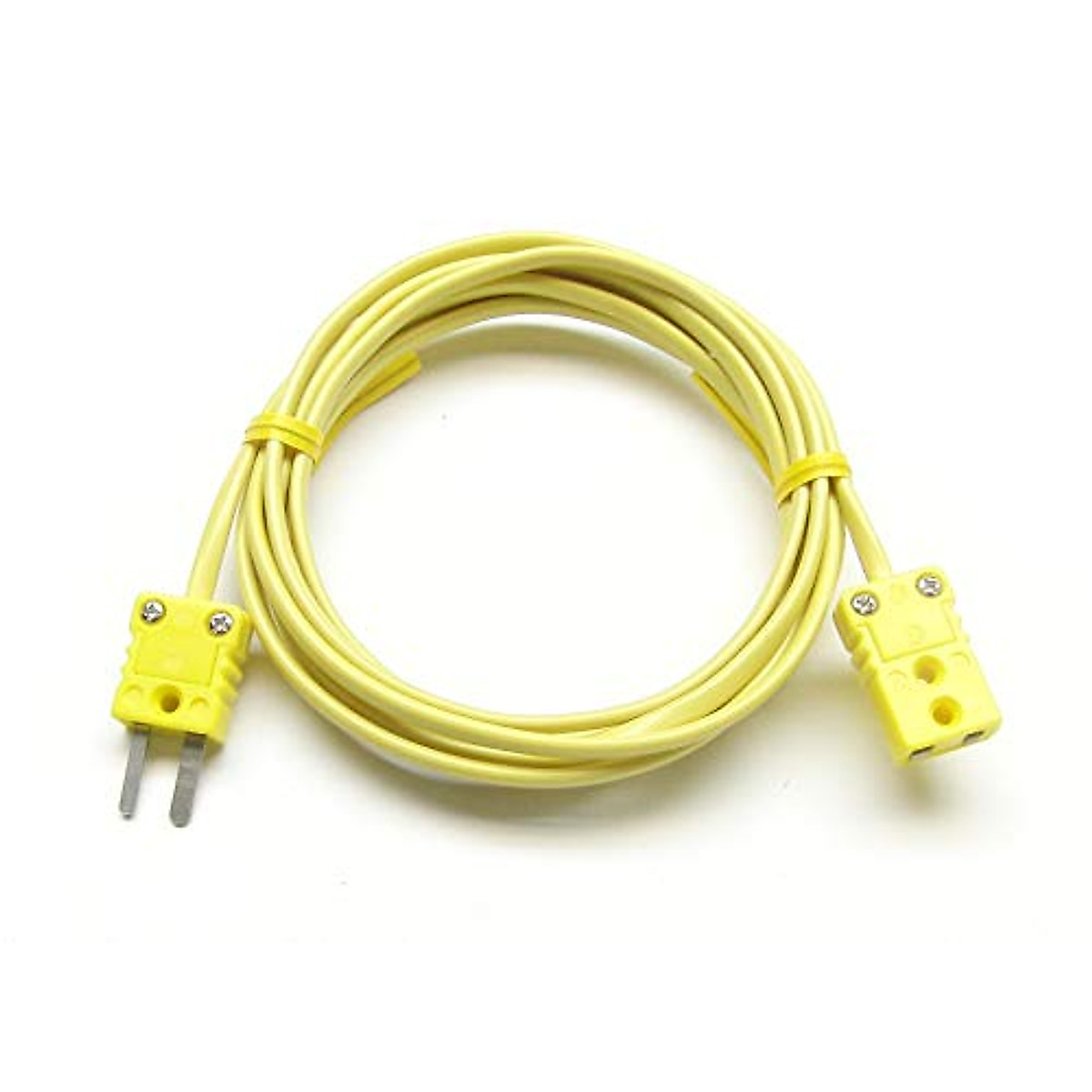 K-Type Thermocouple Extension Cable Wire with Miniature Mini Type K Thermocouple Connectors 6 ft (= 2 Yard) Long