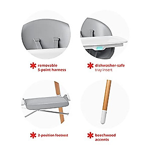 Skip Hop Baby High Chair 4 in 1 Convertible High Chair, EON, Slate Blue