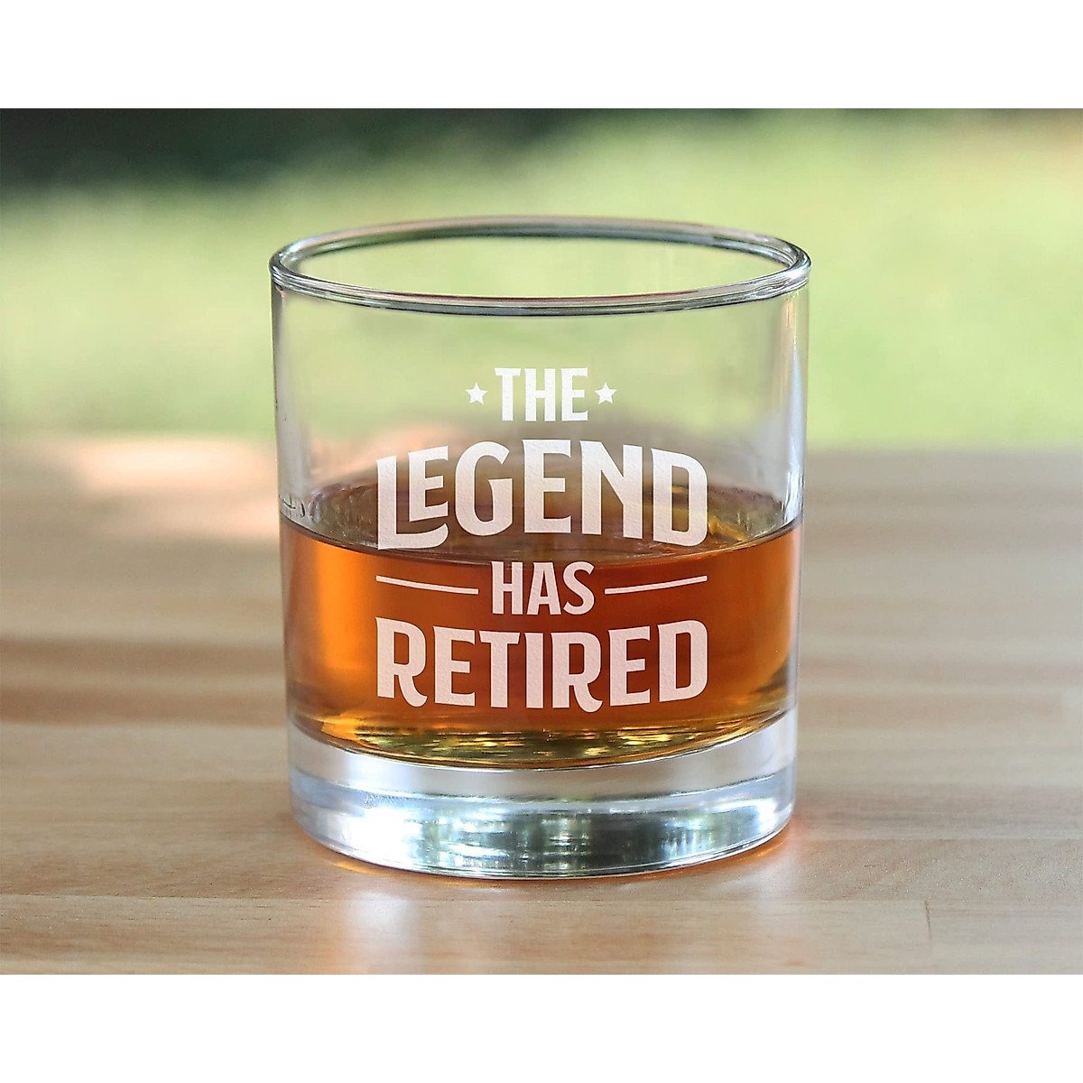 The Legend Has Retired - Whiskey Rocks Glass - Funny Retirement Gifts for Boss or Coworkers - 10.25 Oz