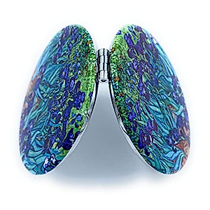 Aeisage Pocket Mirror for Women Small Travel Mirror Magnifying Van Gogh Irises Flower Purse Mirror Compact Unique Gift for Artistic Mom Diameter 2.75 x 0.4 Thickness