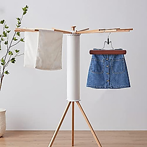 Nature Smile Wooden Pants Skirt Hangers, Smooth Finish Solid Wood Non Slip Jeans Slack Clamp Hangers Hair Extension Hangers (10 Pack Cherry)