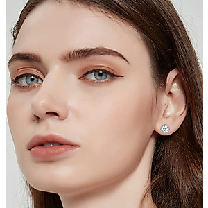 Diamond Stud Earrings for Women Men Gifts for Wife Soulmate Mom Girlfriend Moissanite Earrings 2Ct Anniversary Jewelry Present for Wife, Birthday Valentines Gifts (Luxury 4 Pointed)