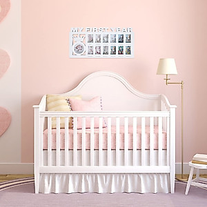 Kisangel Newborn Baby Picture Frame My First Year Frame 12 Month Photo Frame Monthly Milestone Desktop Picture Frame for Baby Newborn 1st Birthday Gift