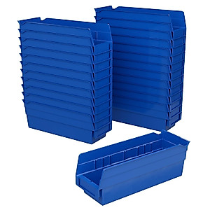 Akro-Mils 30120 Plastic Nesting Shelf Bin Box, (12-Inch x 4-Inch x 4-Inch), Blue, (24-Pack)