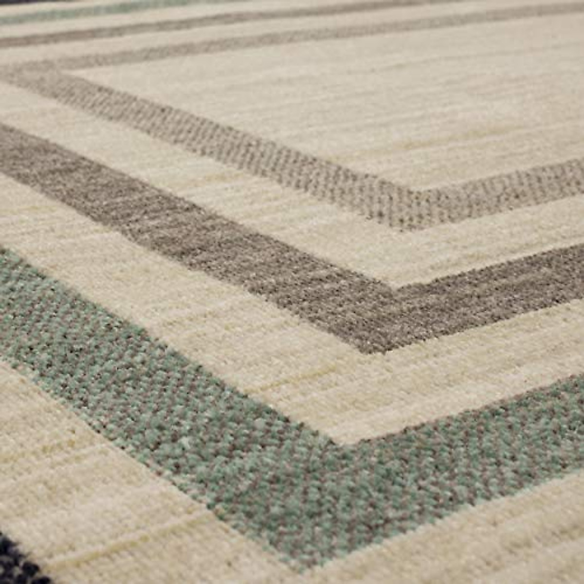 Mohawk Home Forsyth Park Beige Geometric Striped (2' X 3') Scatter Rug