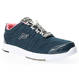 Propét Women's TravelWalker II Sneakers, Navy/Melon, 9.5 XX-Wide US
