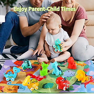 ALASOU 9 PCS Dinosaur Fantastic Creatures Toys with Playmat/Storage Bag|Baby Car Toys for 1 Year Old Boy|1st Birthday Gifts for Toddler Age 1-2|1 Year Old Boy Birthday Gift for Infant 12 18 Months