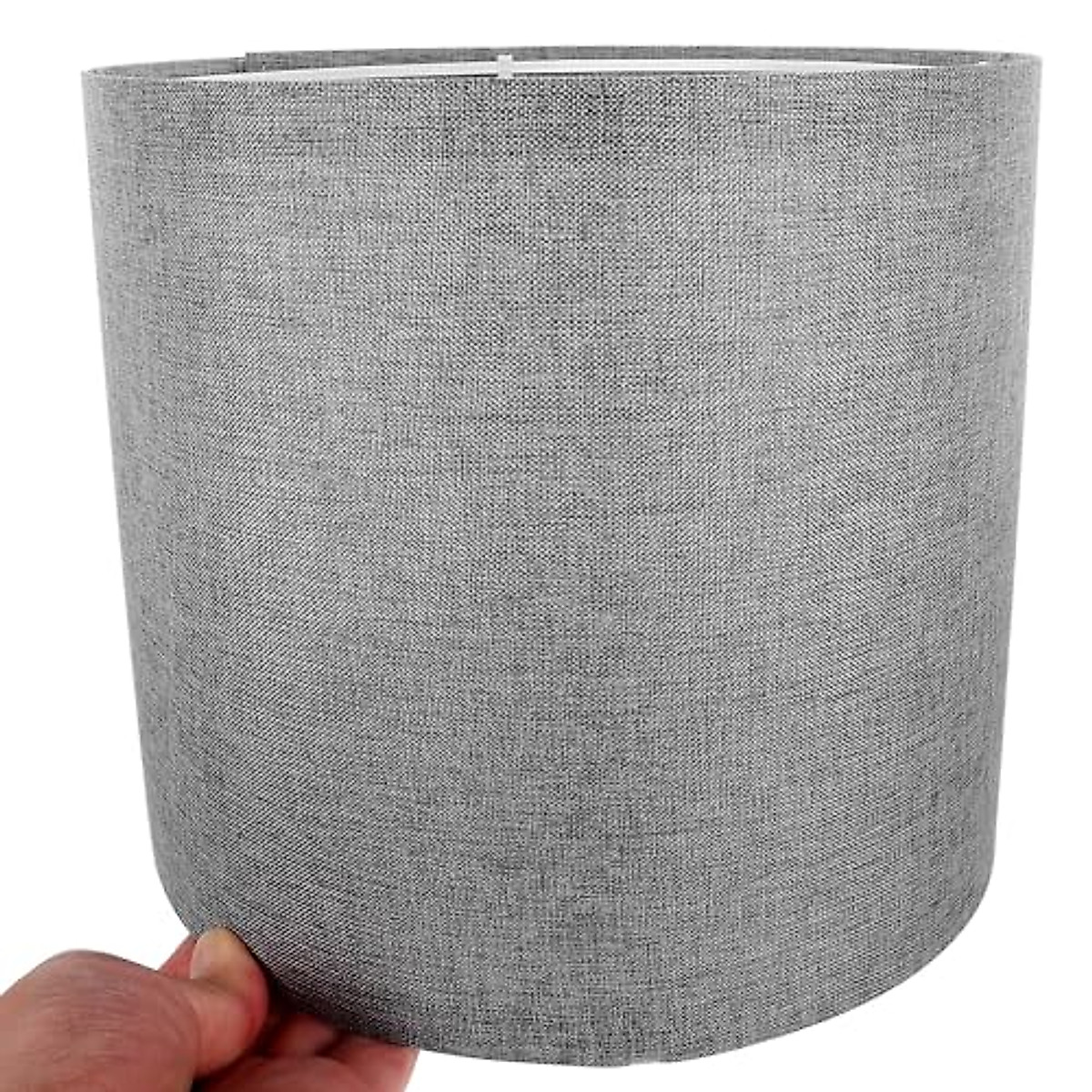 Beavorty Gray Lamp Shade Linen Fabric Lamp Shade Replacement Medium Drum Lamp Shade Transitional Cylinder Shaped Spider Construction Lamp Shade for Chandeliers Table Lamp 20cm Small Lampshade