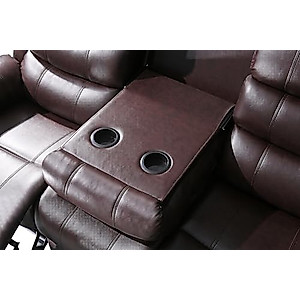 Kingway Inc Johnson Power Recliner Sectional Sofa, Brown