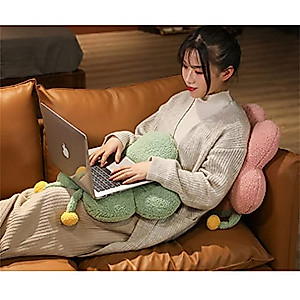 LANFIRE Flower Throw Pillow Seating Cushion Pillow Cushion Throw Cushion 17.7 * 17.7 inches Plush Sun Flower Cushion (White)