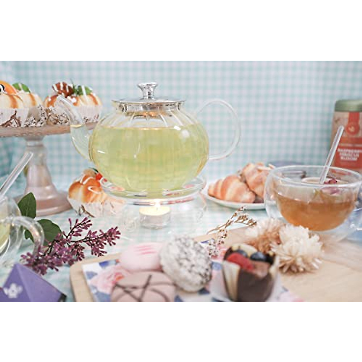 Teabloom Vienna Glass Teapot – Stain-Free Glass with Removable Loose Tea Infuser – Stovetop Safe – Dripless Spout – 24 oz / 700 ml (1-2 Cups)