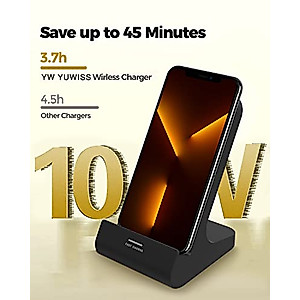 Wireless Charger YW YUWISS Wireless Phone Charger Stand 10W Max Compatible with Apple iPhone 14 13 12/12 Pro Max/ 11Pro/11Pro Max/XR/XS Max/XS/X/8/8Plus, Samsung Galaxy (Dark)