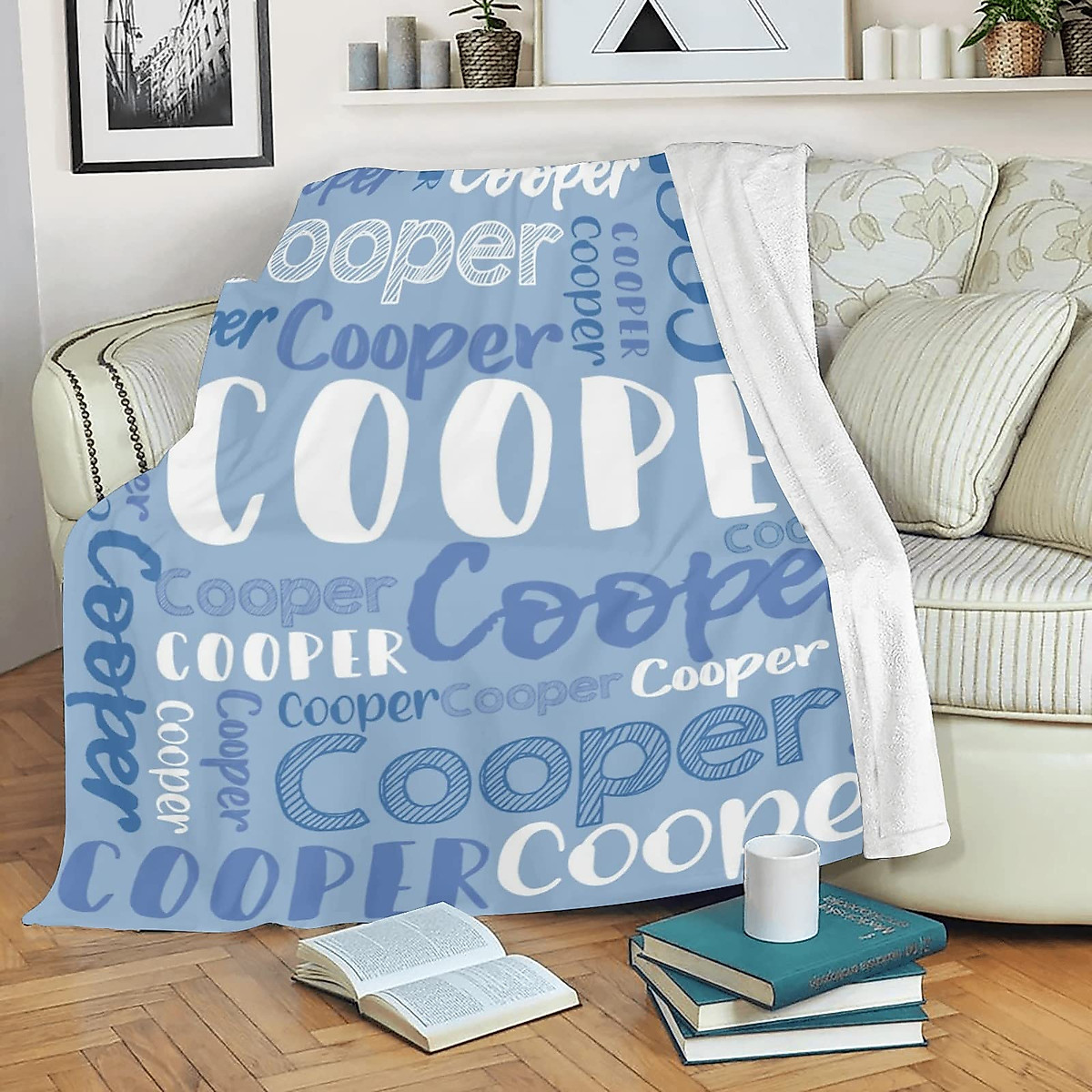 AWSWDS Personalized Name Blanket for Adult Kids Name Blanket Custom Name Blanket 3 Sizes for Valentine's Day