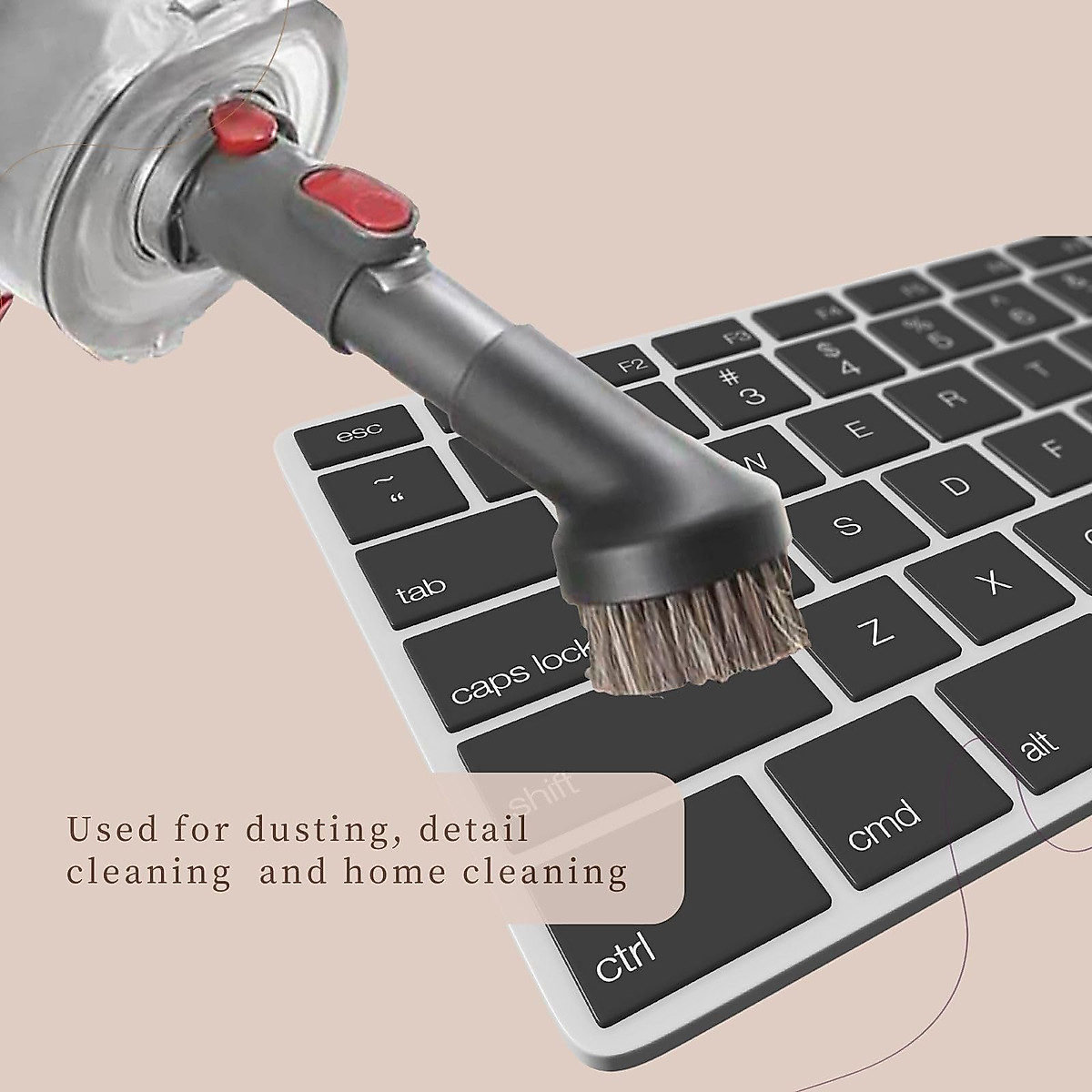 RAYIOU Soft Horse Hair Vacuum Brush Attachment Compatible with Dyson V15 V12 V11 V10 V8 V7 V6 Vacuum Cleaners - Gentle Cleaning Tool with 1.25" Adapter(3Pcs)