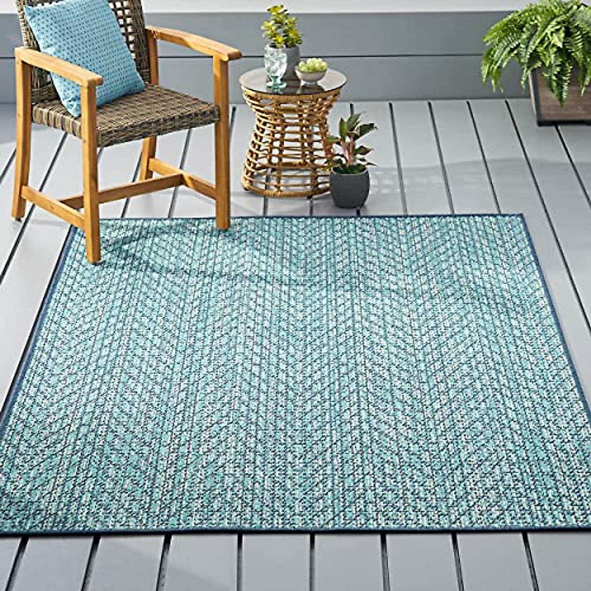 Christopher Knight Home Boggio Area Rug, 5'3" x 7', Blue + Ivory