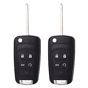 cciyu 2X Uncut 5 Buttons Keyless Entry Remote Fob Key Fob Replacement for 10 11 12 13 14 15 16 17 for Dodge for Jeep for Buick OHT01060512