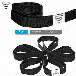 Forbidden Road Stretch Strap (6ft, 8ft) Yoga Strap with Muti-loops Exercise Band for Physical Therapy Green/Black/Blue/Purple
