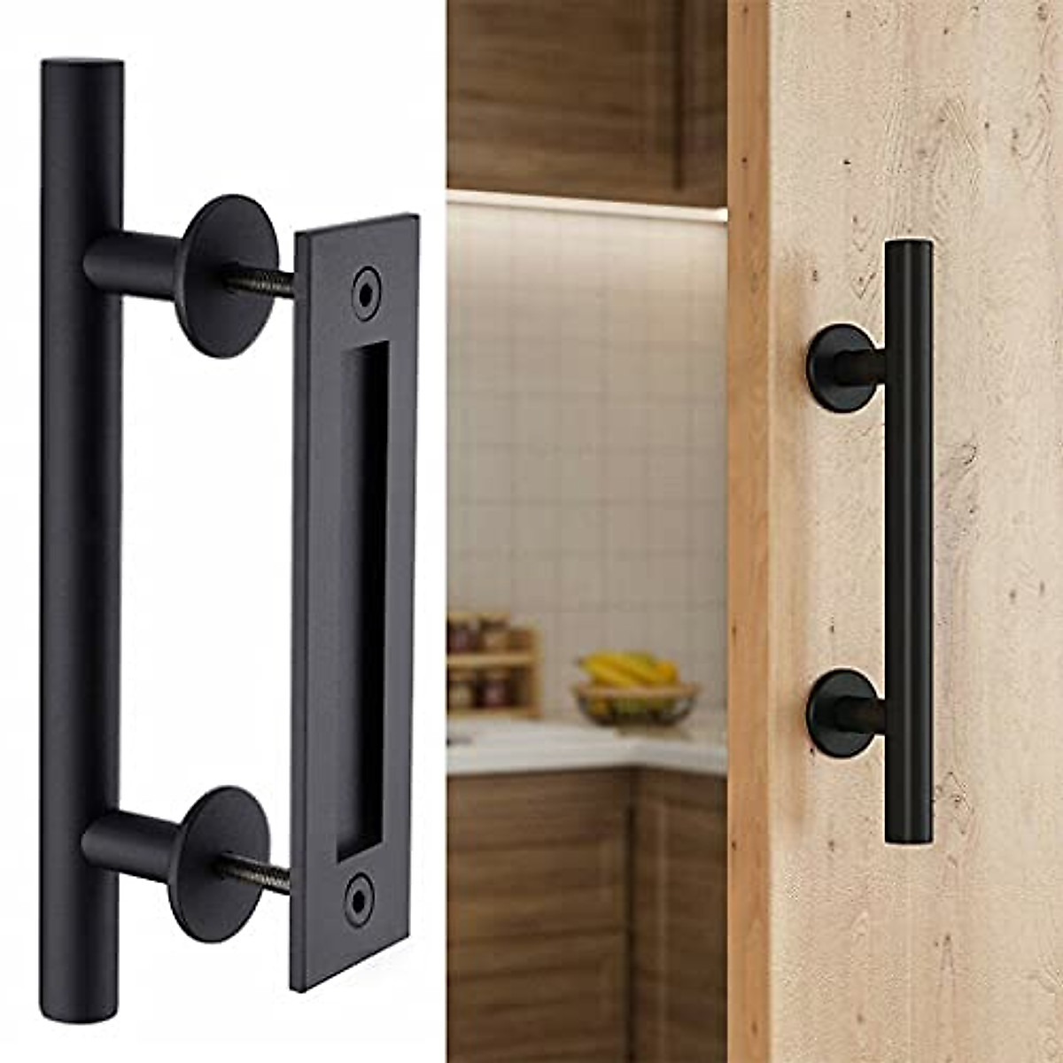 SONGJIA Sliding Barn Door Handle Pull Flush Recessed Wood Door Handle Furniture Hardware for Cabinet Cupboard Interior Door