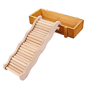 Leadigol Hamster Climbing Toy Wooden Ladder Bridge Squirrel Guinea Pigs Small Animals Ramp Bridge, Long Climbing Wooden Ladder for Hamsters Mice Mouse Gerbils Sugar Glider Rat and Other Small Animals