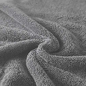 Lin Cotton Hand Towels, Soft & Highly Absorbent Hand Towel for Bathroom,Set of 2 Grey 14 x 30 Inch