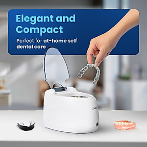 iSonic F3900 Ultrasonic Denture/Aligner/Retainer Cleaner for all dental and sleep apnea appliances, 110V 20W (tank no longer removable) , White , 0.4Pt/0.2L